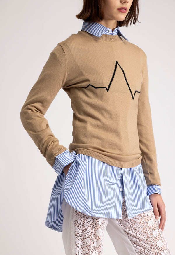Merino-wool ECG line sweater – KÚR Collection